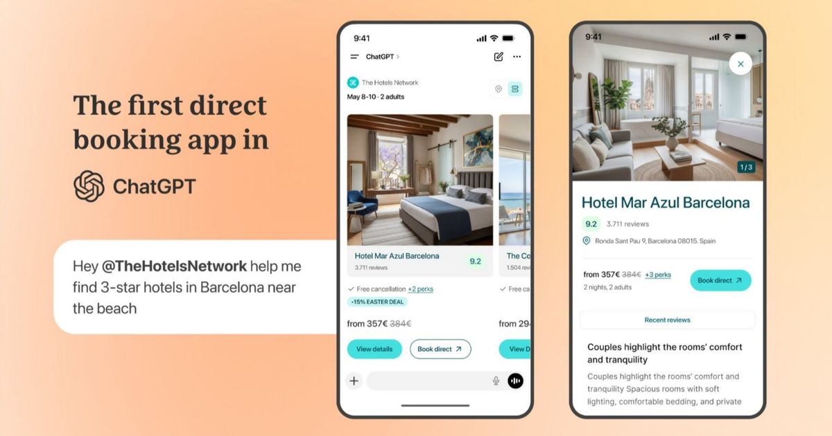 The first direct booking app for hotels launches in ChatGPT, powered by ...