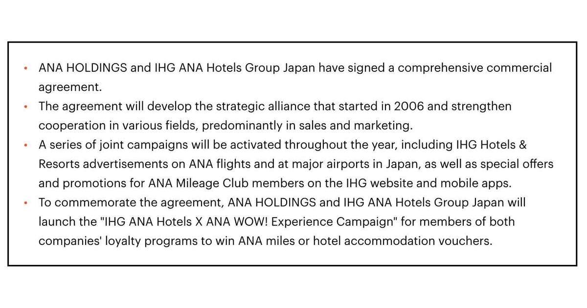 ANA Holdings and IHG ANA Hotels Group Japan sign comprehensive ...
