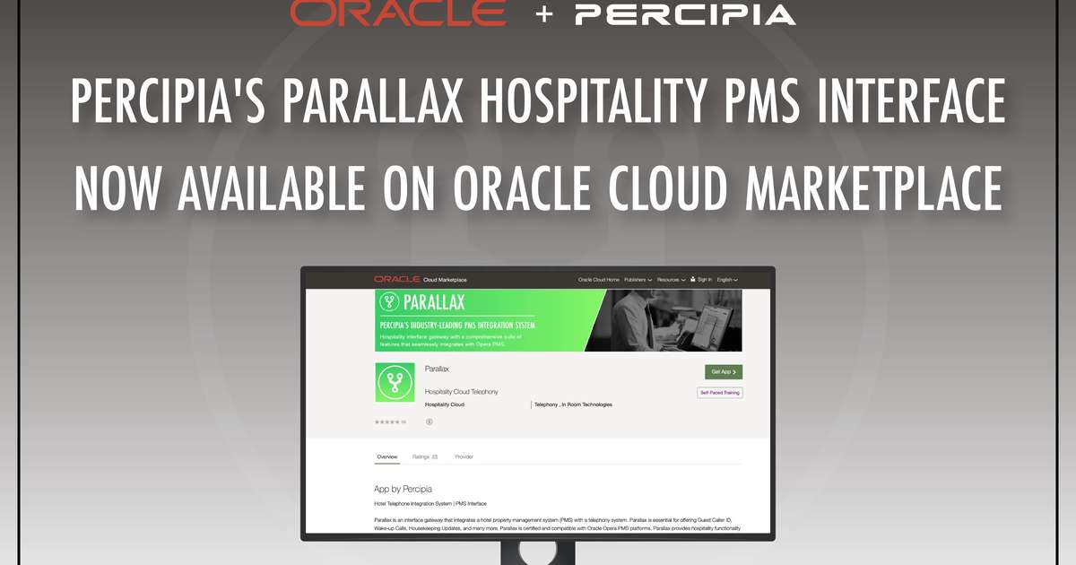 Percipia’s Hospitality PMS Interface Parallax Is Now Available on ...