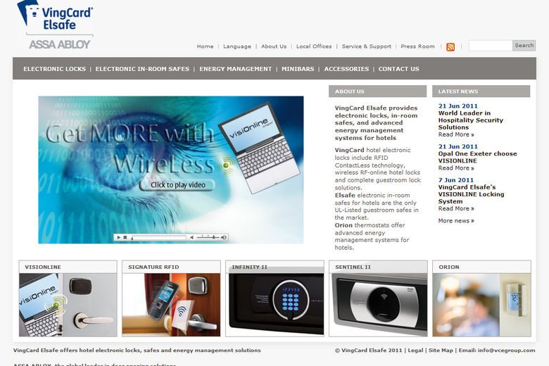 VingCard Elsafe Launches New Global Website