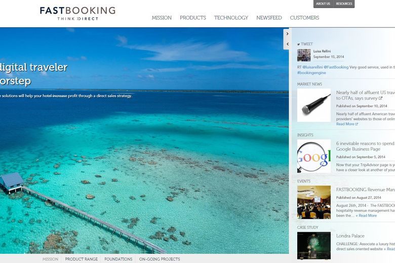 FASTBOOKING brings the corporate website to the next level