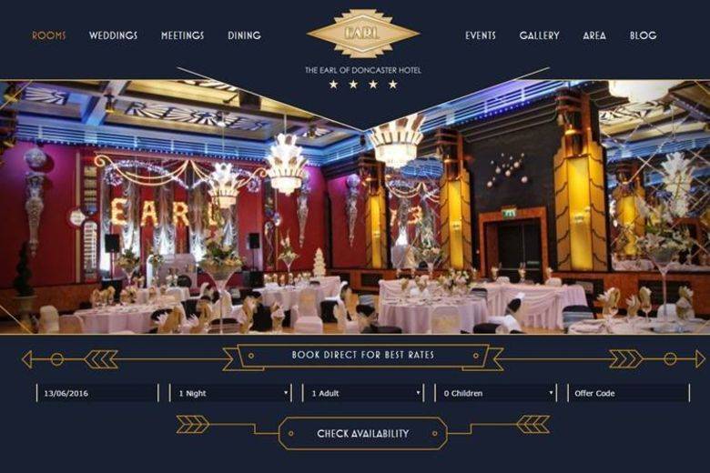 Guestline create new art deco style website for The Earl of Doncaster Hotel