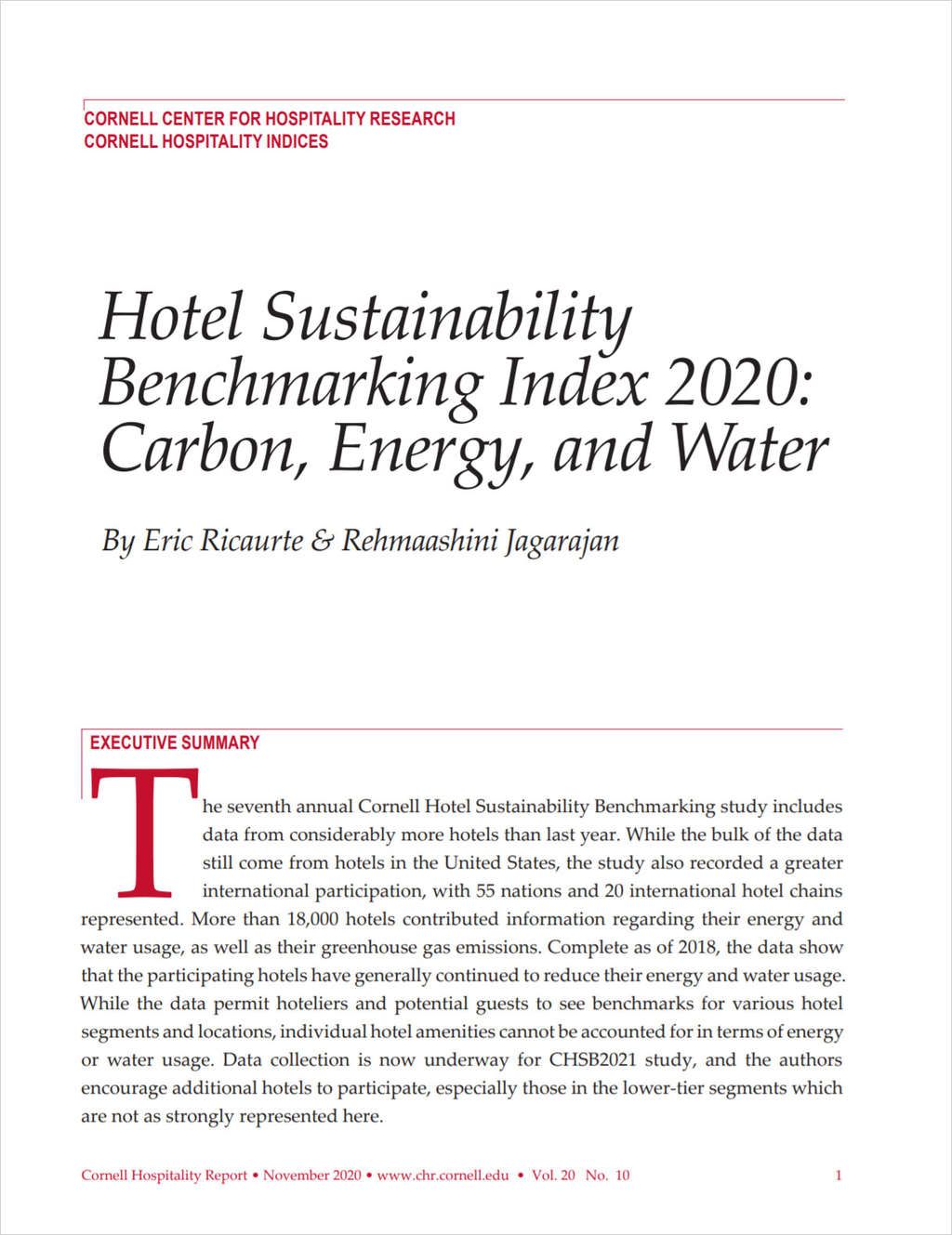 The Cornell Center for Hospitality Research publishes the seventh ...